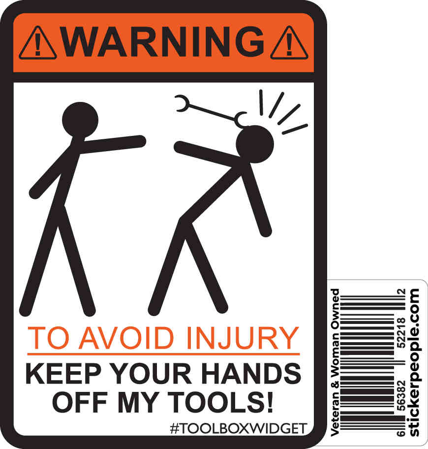 Stick Figure Throwing Wrench Warning Sticker | Toolbox Widget – Toolbox ...