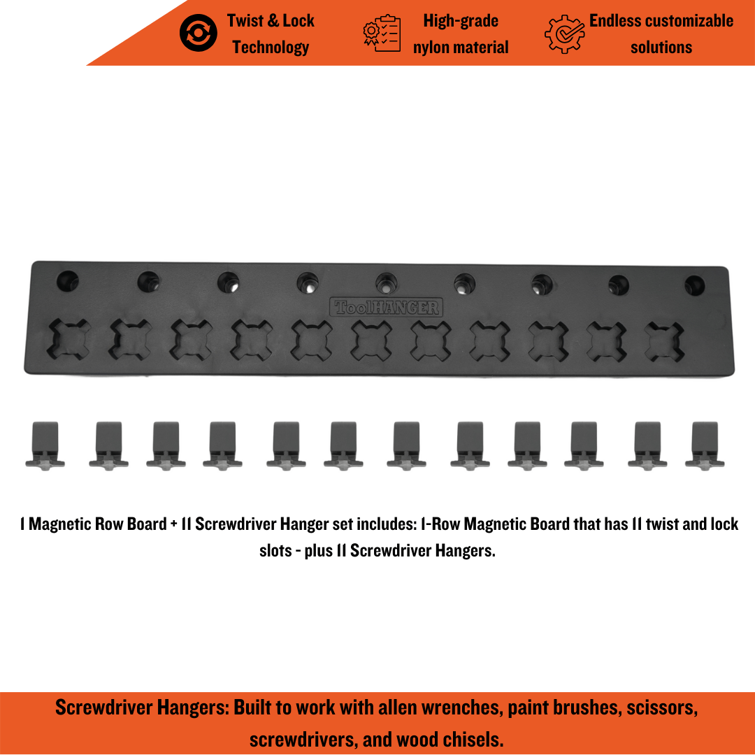 Magnetic Row Board & 11 Screwdriver Hangers | Tool Box Widget – Toolbox ...