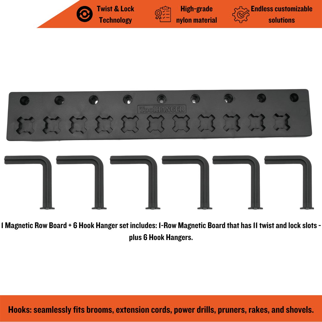 Buy Magnetic Row Board & 6 Hook Hangers | Tool Box Widget – Toolbox ...